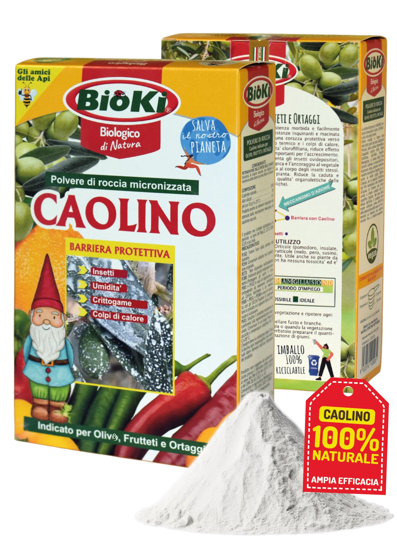 Bioki caolino per agricoltura, ideale per insetti molesti e malattie ...