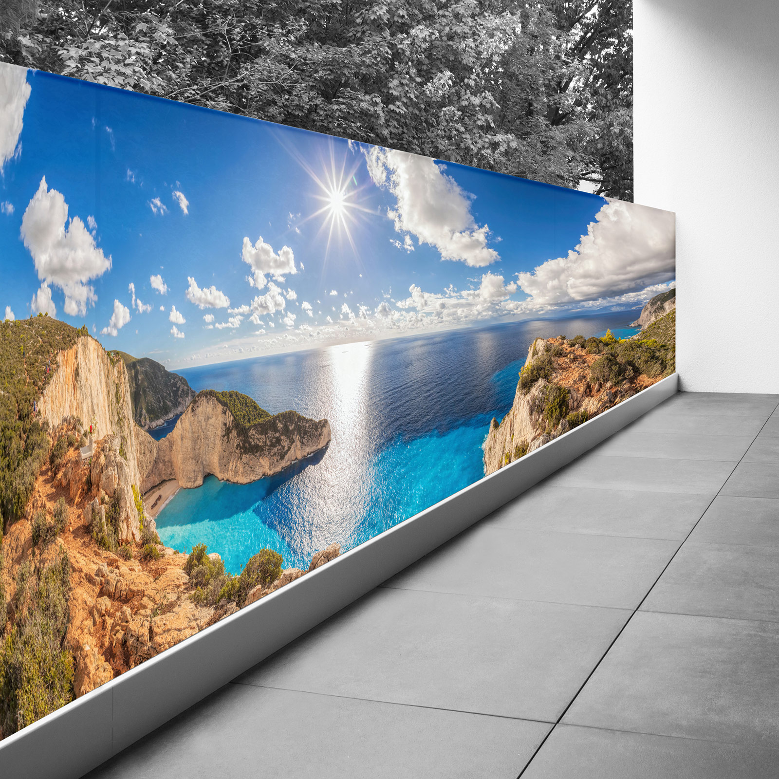 Brise vue Trompe l'oeil - 120x332 cm - Vue mer | Leroy Merlin