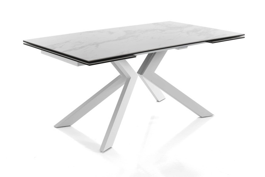 Table rectangle extensible acier et verre Jonia L 160/240 cm | Leroy Merlin