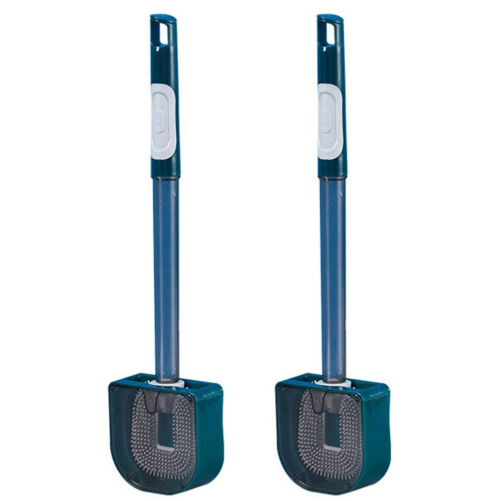 Brosse WC avec support, brosse WC en silicone et brosse de nettoyage pour salle de bain (vert ...