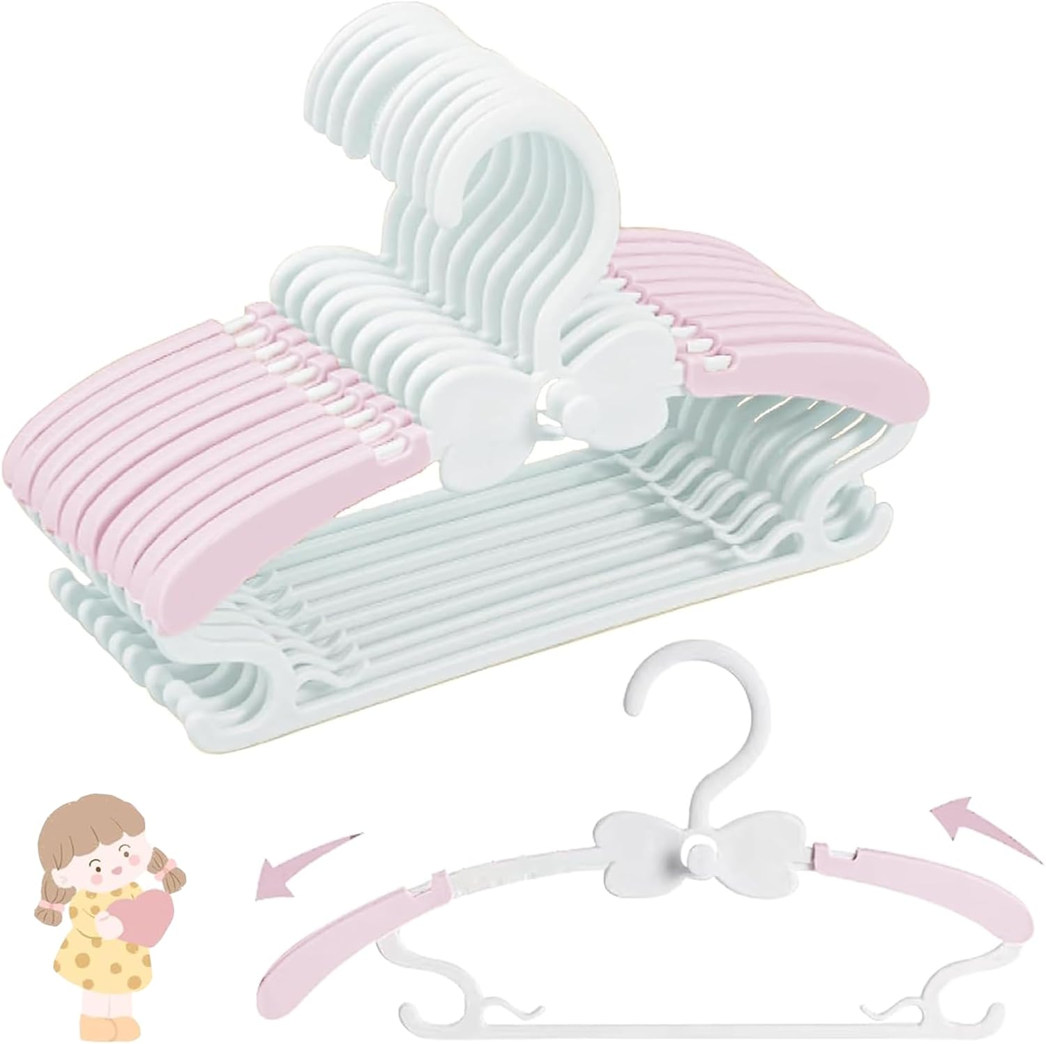 28-37cm Cintre Enfant en Plastique, 10pcs Cintre Enfant Empilables ...