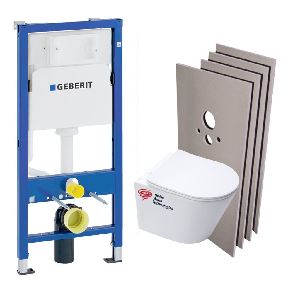 Pack WC Bati-support Geberit Duofix UP100 + Cuvette SAT Infinitio sans ...
