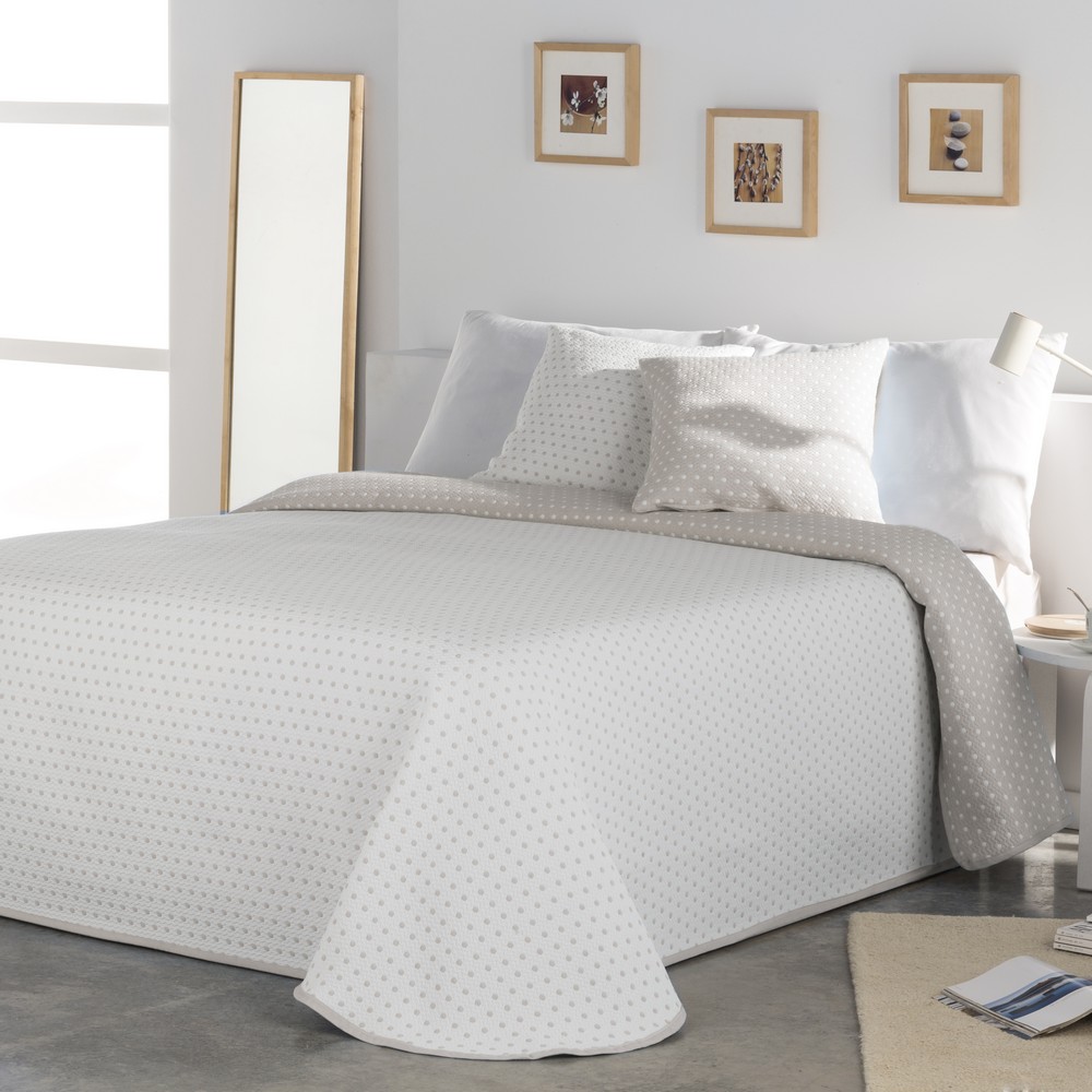 Colcha Jacquard Opalia. Colcha Cama 135 cm - 235X270 cm. - Beige ...