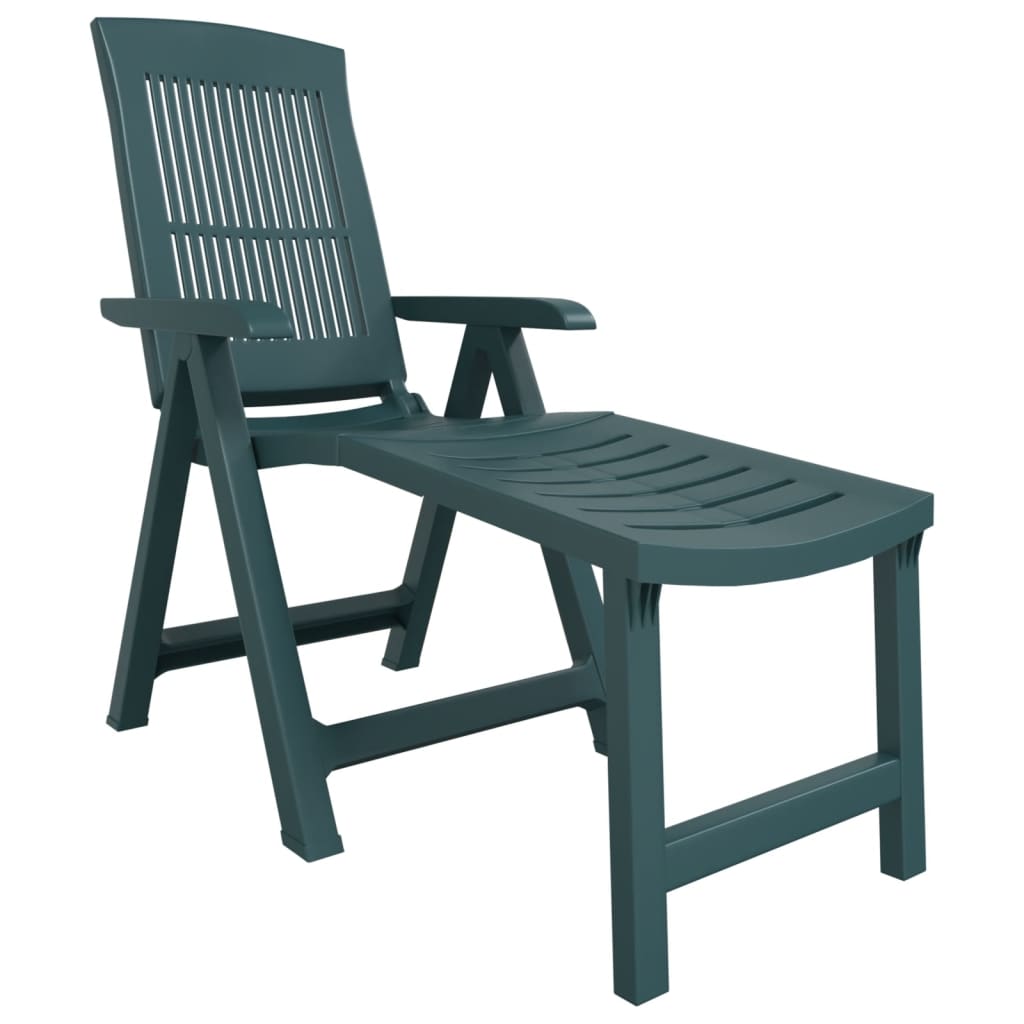 Chaise longue | Bain de soleil | Transat de relaxation vert plastique ...