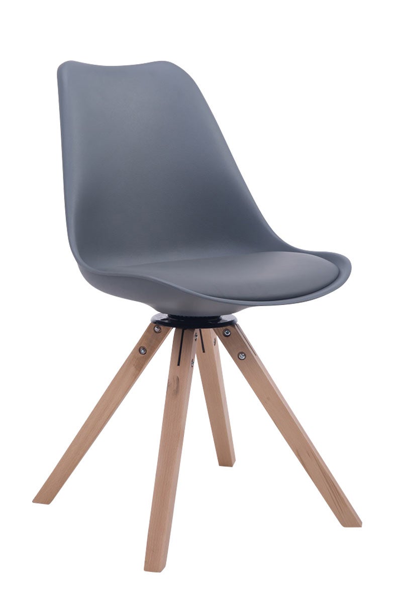 Chaise visiteur Troyes pivotante Natura Square gris | Leroy Merlin