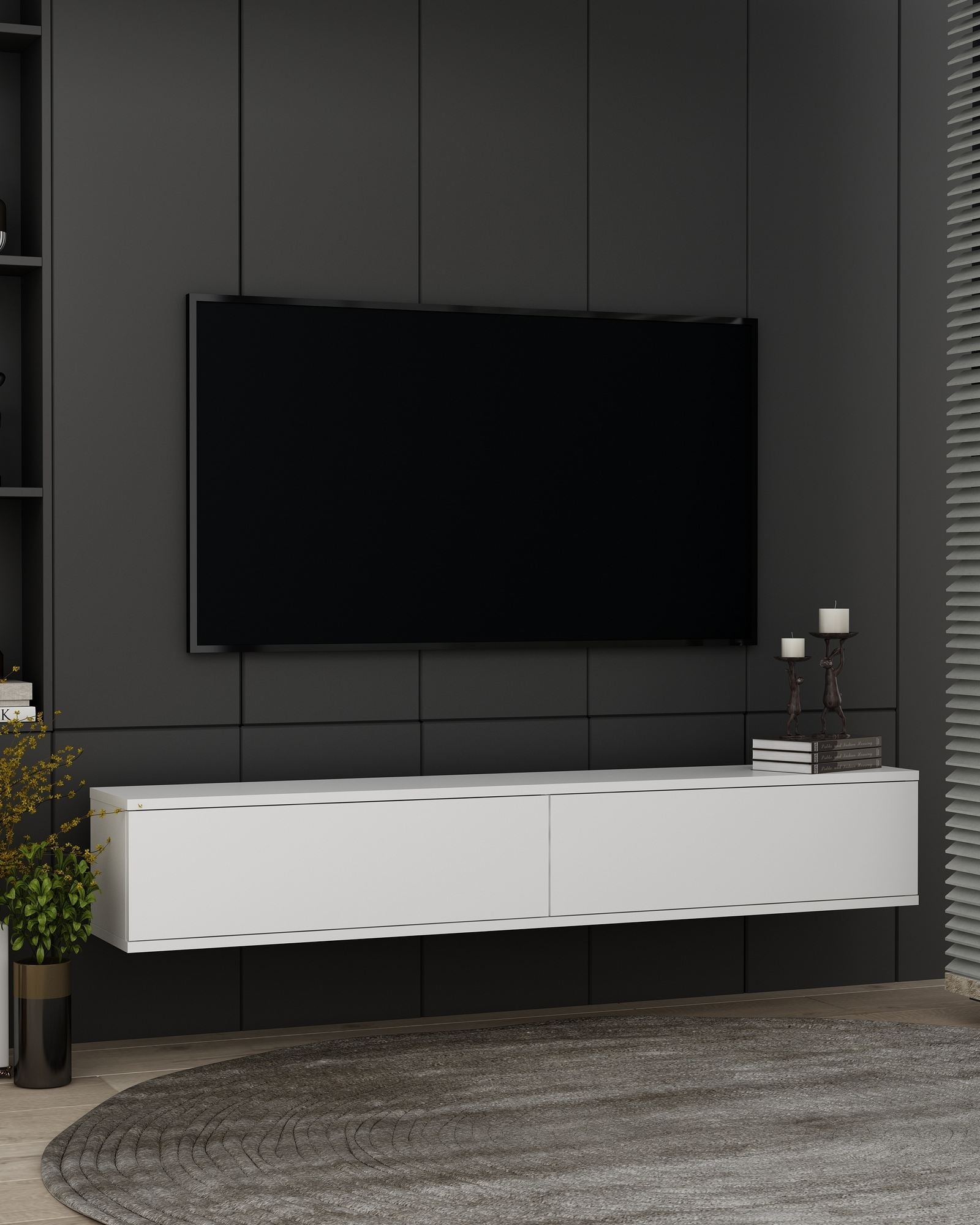 Meuble TV-Aris-Blanc | Leroy Merlin