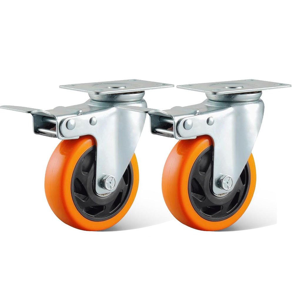 Roulettes de meubles avec freins, 2 pièces, roulettes pivotantes de 100 ...