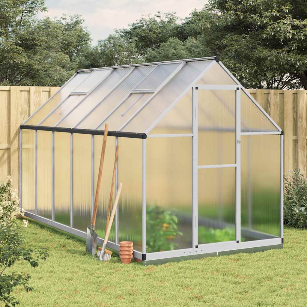 Serre avec cadre de base argenté 334x169x202 cm aluminium vidaXL ...