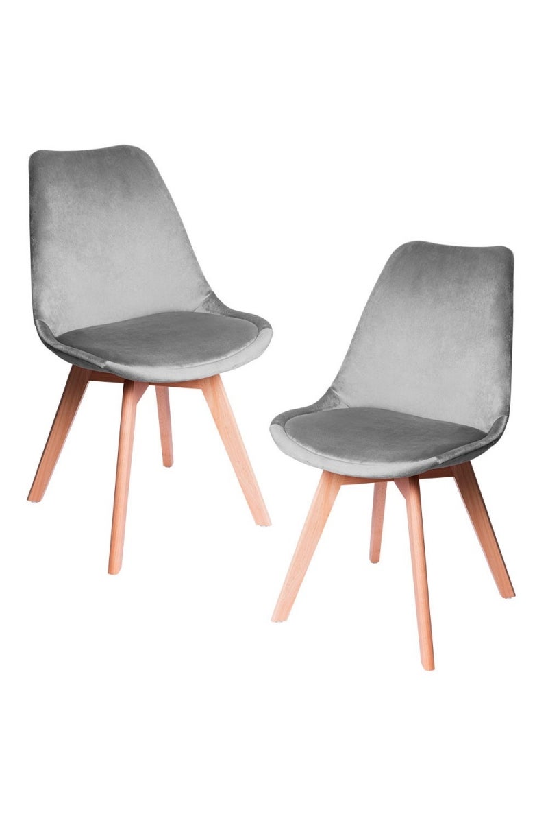 Pack 2 Sillas Synk Terciopelo - Gris | Leroy Merlin