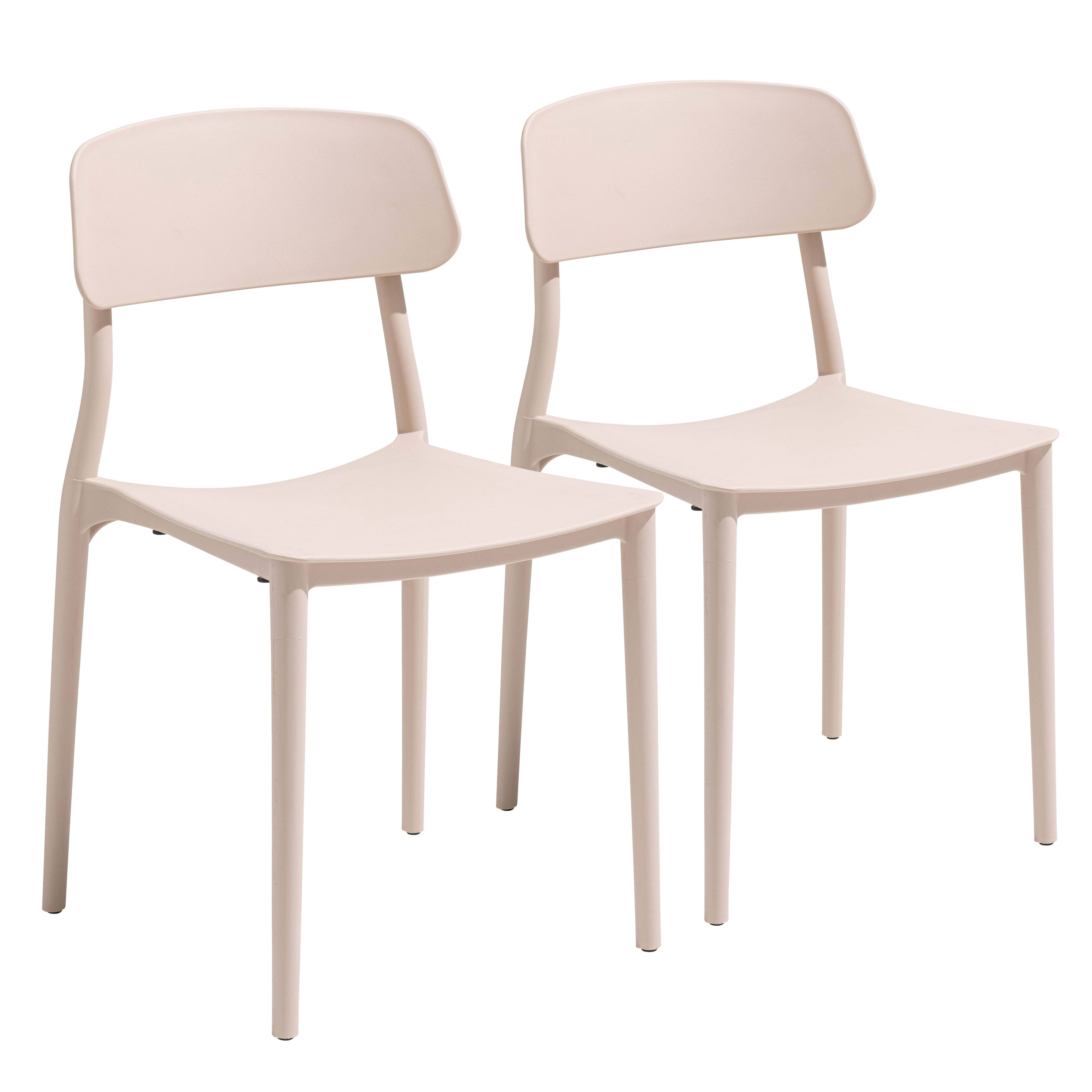 Lot de deux chaises en polypropylène rose | Leroy Merlin