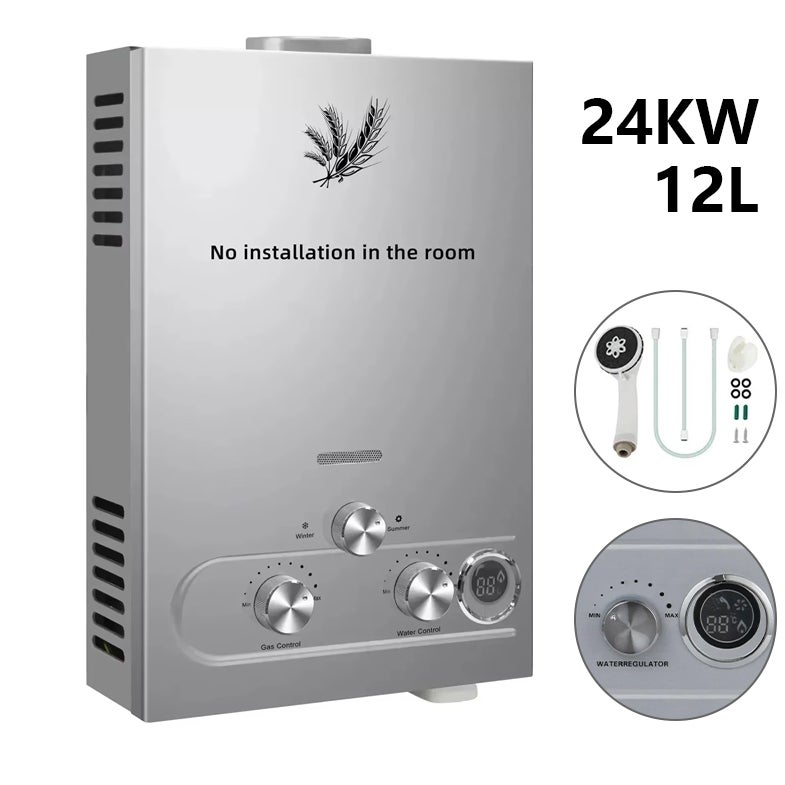 Chauffe-eau instantané au GPL, 12 L 24 kW, Chauffe-eau propane/butane ...