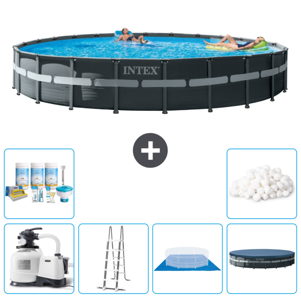 Piscine Intex ronde Ultra XTR Frame - 732 x 132 cm - Comprend des ...
