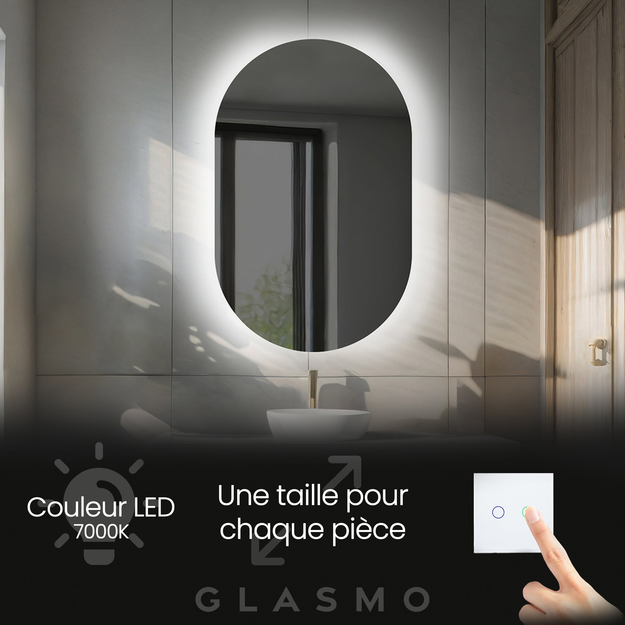 Miroir de Salle de Bain LED - Bianca | 60x160 cm | LED Lumineux Miroir ...