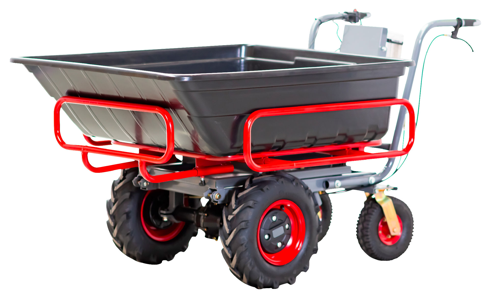 Brouette électrique 4 roues à châssis tubulaire extensible et amovible ...