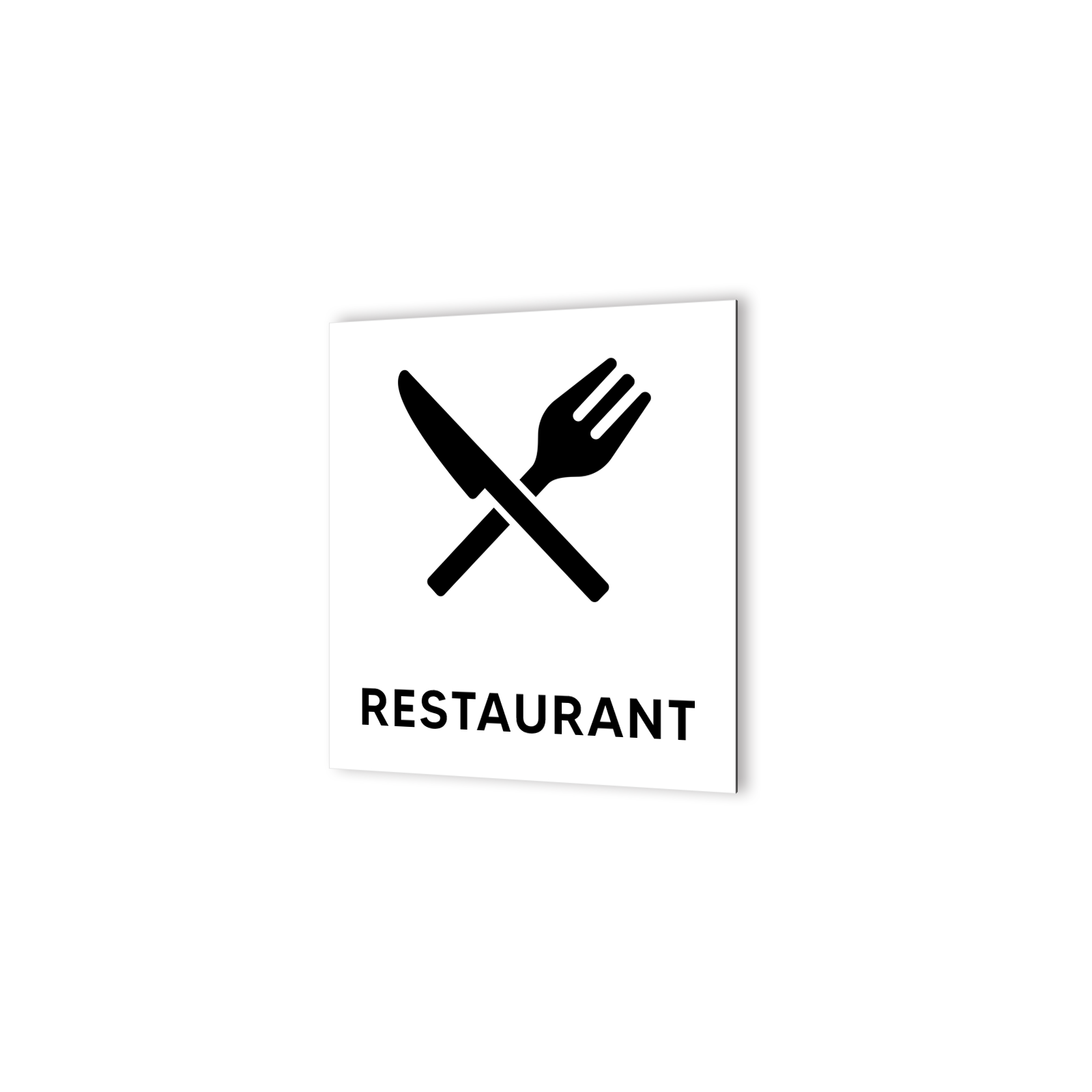 Pictogramme Restaurant - Panneau signalétique Dibond blanc - Picto noir ...
