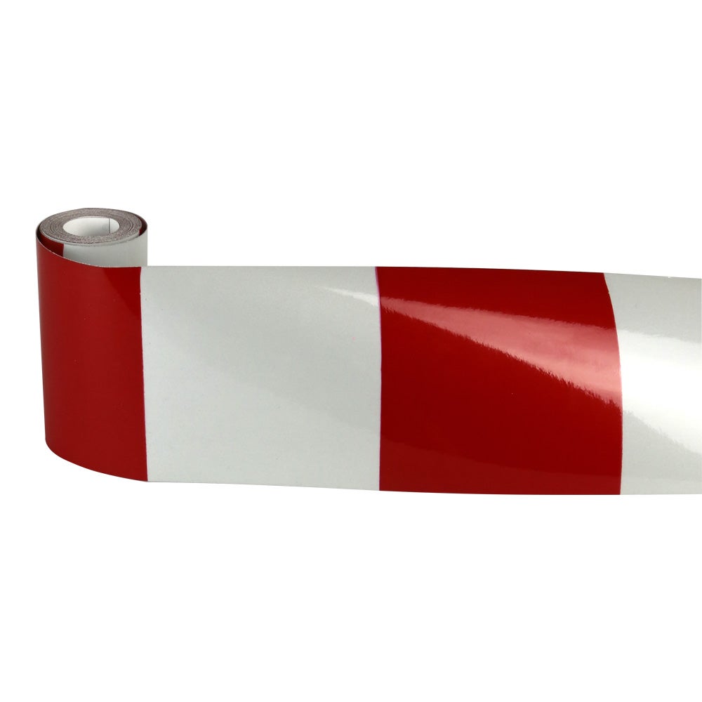 Film rétroréfléchissant 3m x 100mm hachuré droit Rouge/Blanc - 3340020 ...