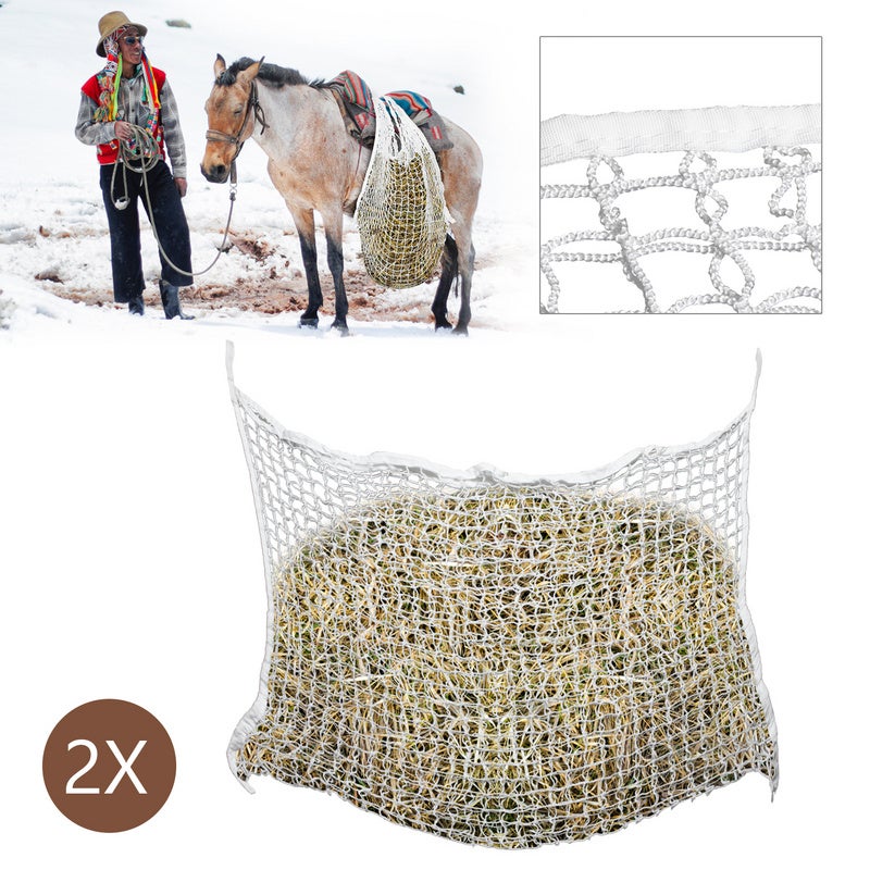 2 filets à foin 160 x 100 cm indéchirables pour chevaux (alimentation ...