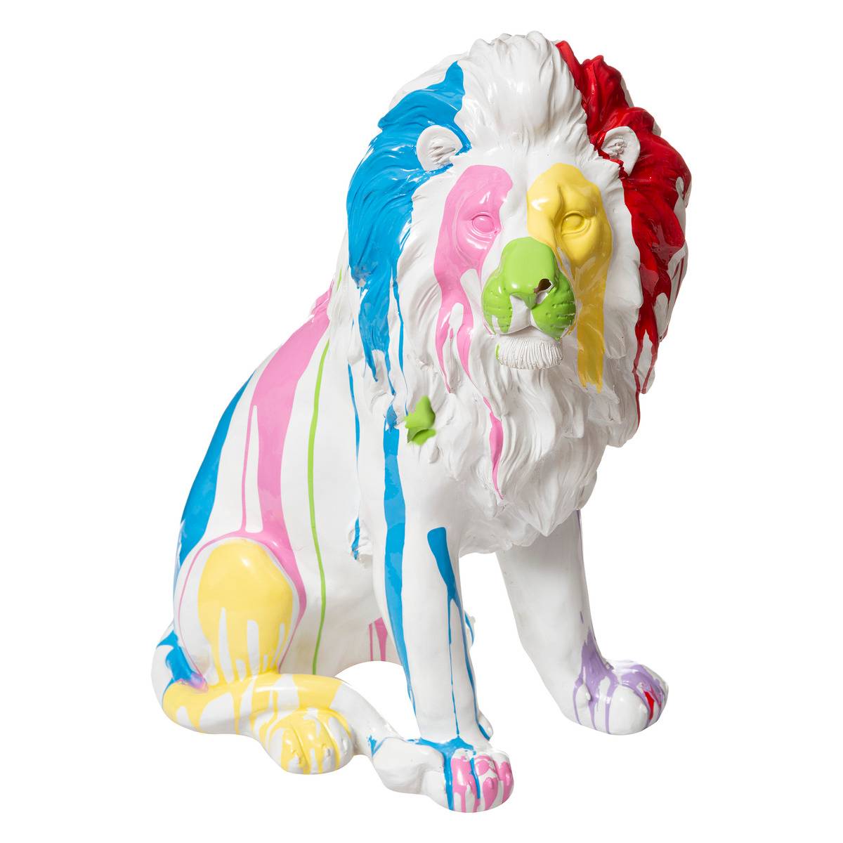 Statuette "Lion" - blanc - 46x60 cm - Atmosphera créateur d'intérieur ...
