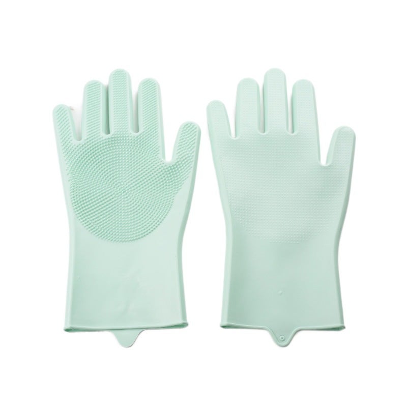 Gants de nettoyage réutilisables en silicone, gants éponge lavables au ...