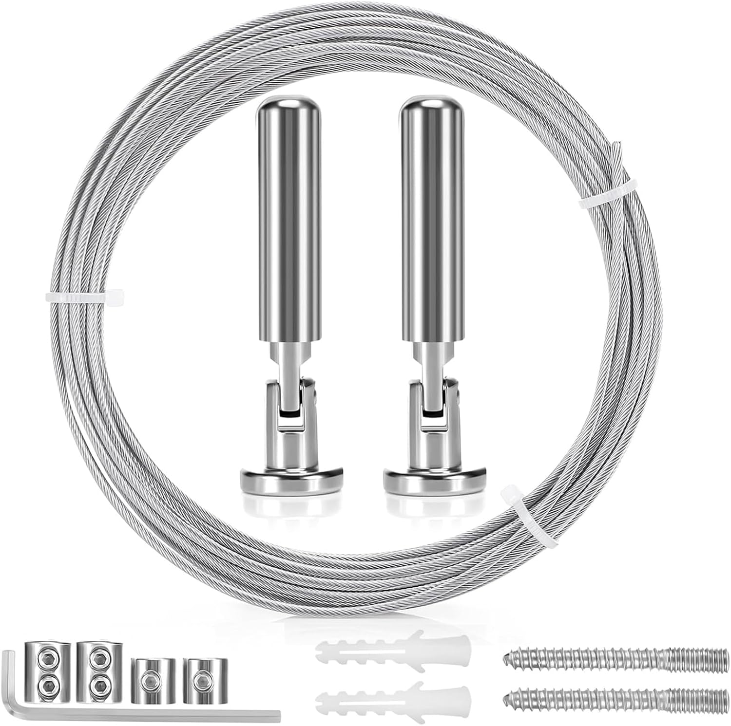 5m Tringle à Rideaux Kit, Câble en Acier pour Rideau, Fil de Suspension ...