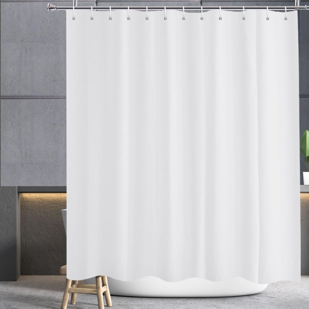 Rideau de douche 120x200 blanc, rideau de douche imperméable, anti ...