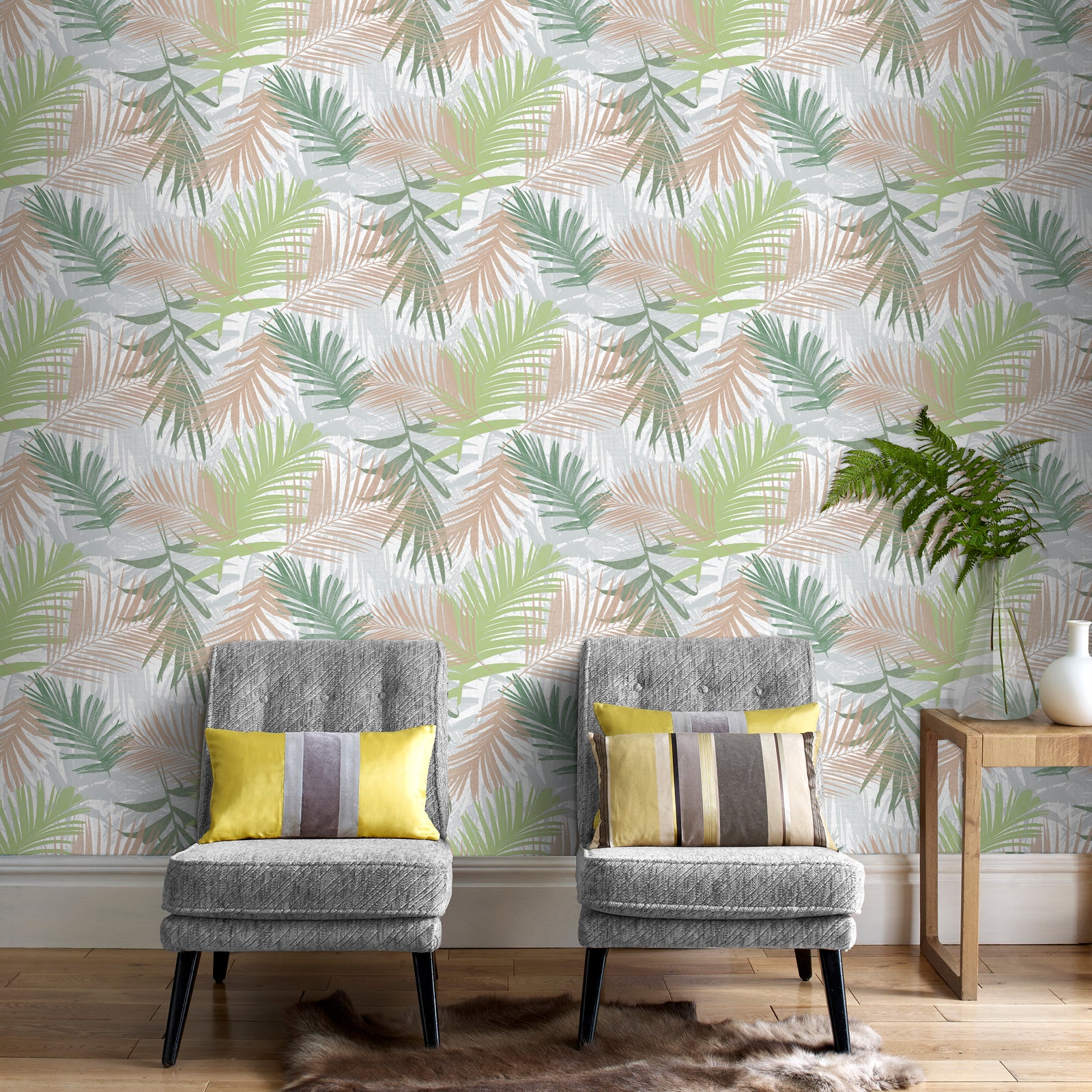 Papier peint intissé Jungle Glam Métallique Grainé 1005 x 52cm Blanc,Or ...