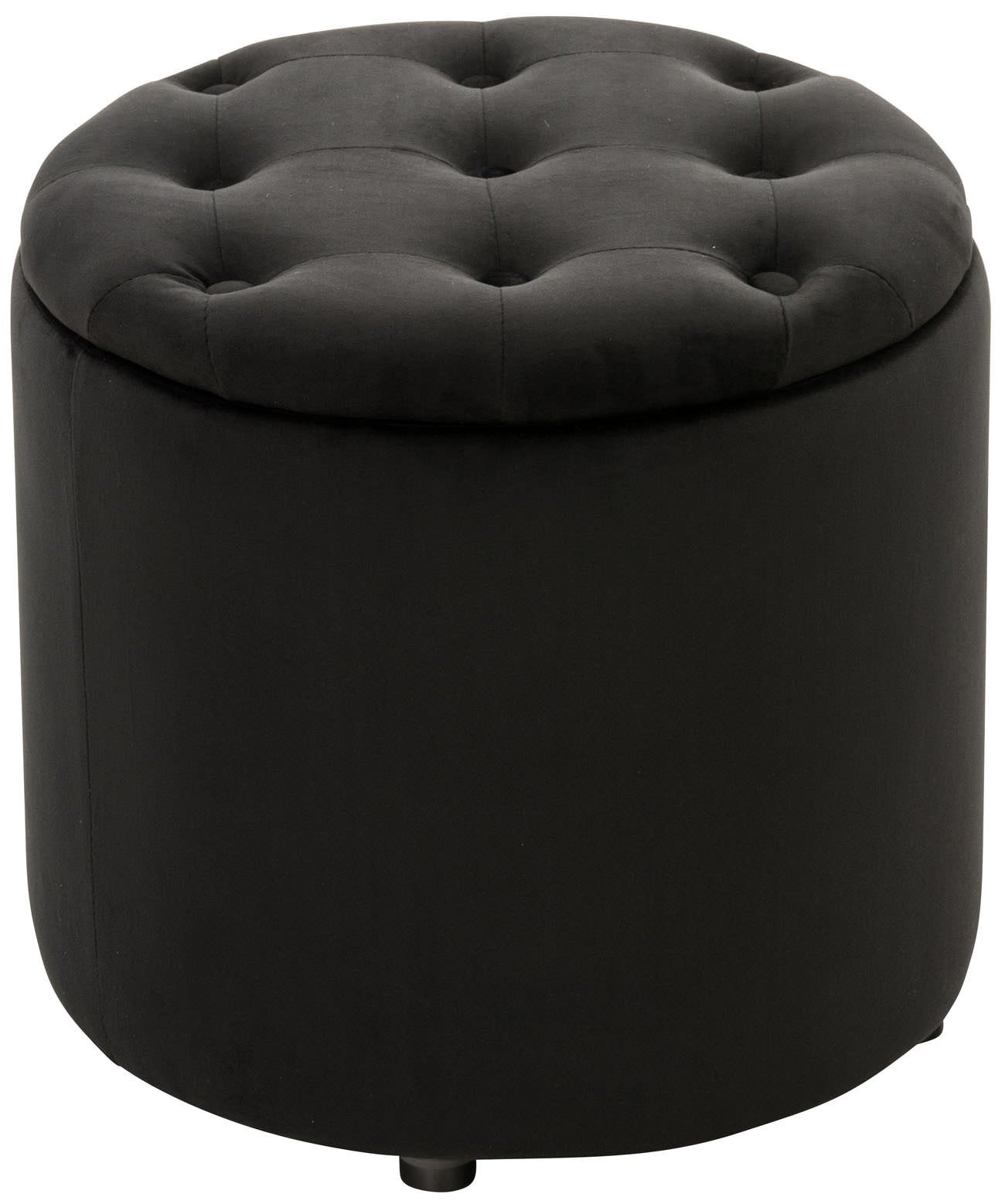 Puff De Almacenaje Redondo Pantin Negro | Leroy Merlin