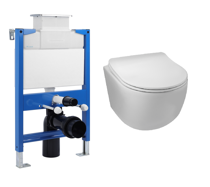 BALNEO - pack bâti-support encastré LOW + cuvette WC LUNA TORNADO ...