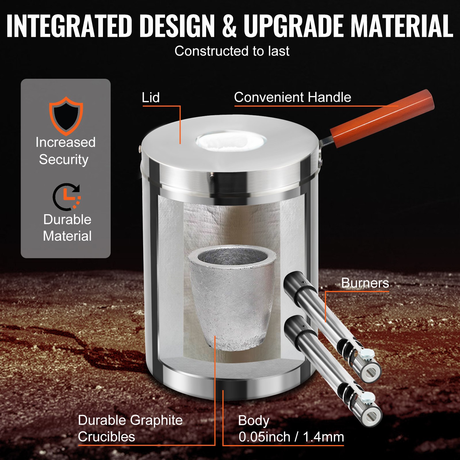 VEVOR Four de Fusion Gaz 12kg 1482℃, Fusion & Forgeage, Kit Fonderie ...