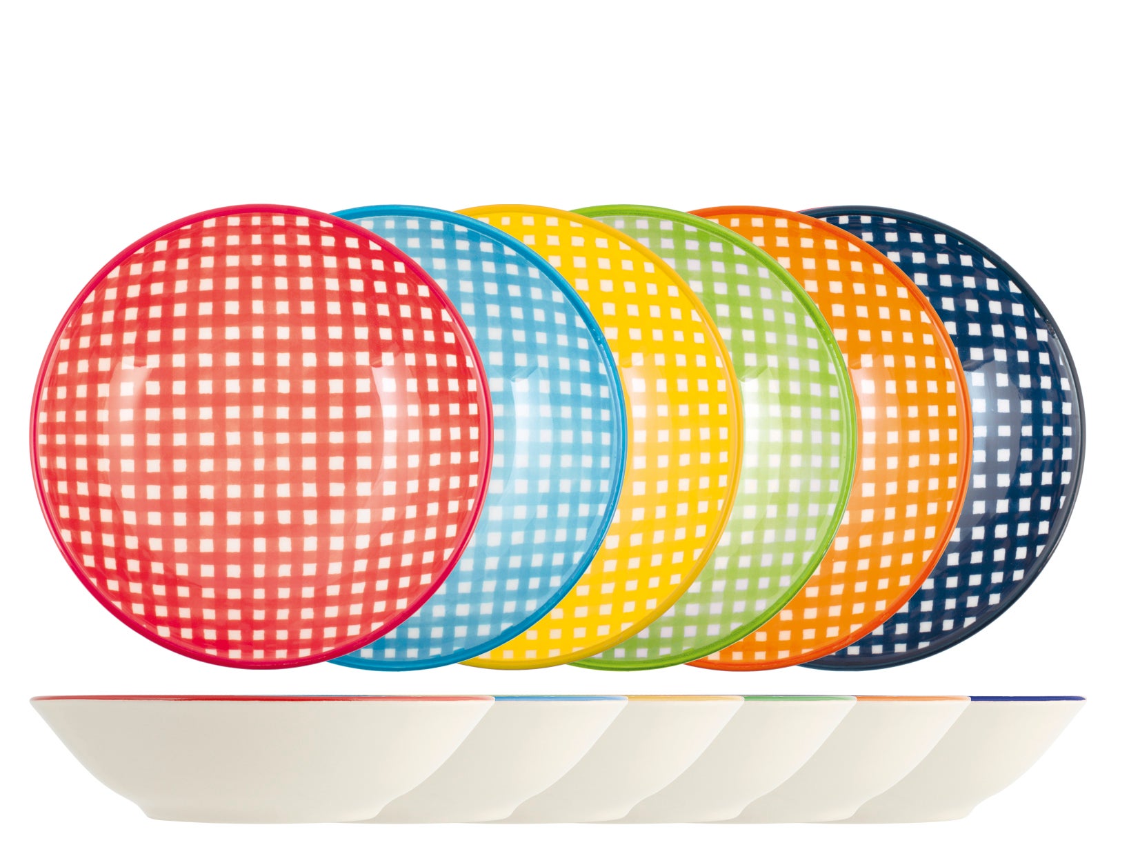 H&H Set 12 Piatti Fondi Vicky Cm 20,5 In Stoneware, Assortiti | Leroy Merlin