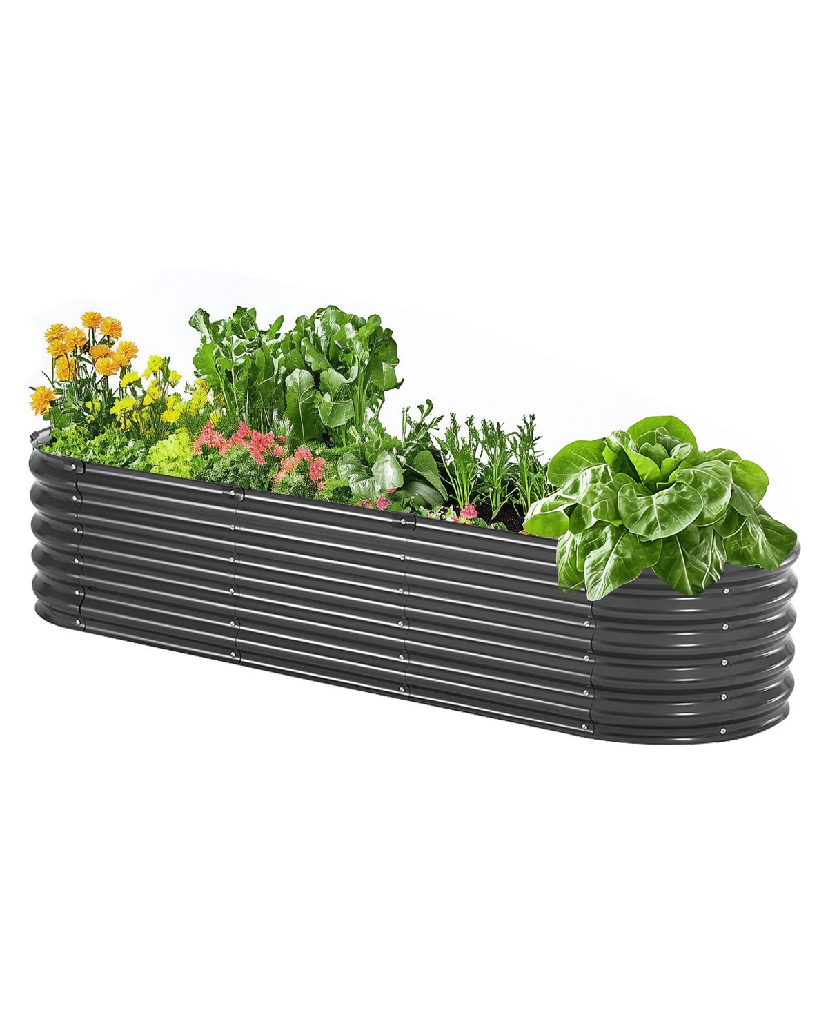 VEVOR Fioriera 1990x595x420 mm Letto da Giardino Rialzato in Metallo ...