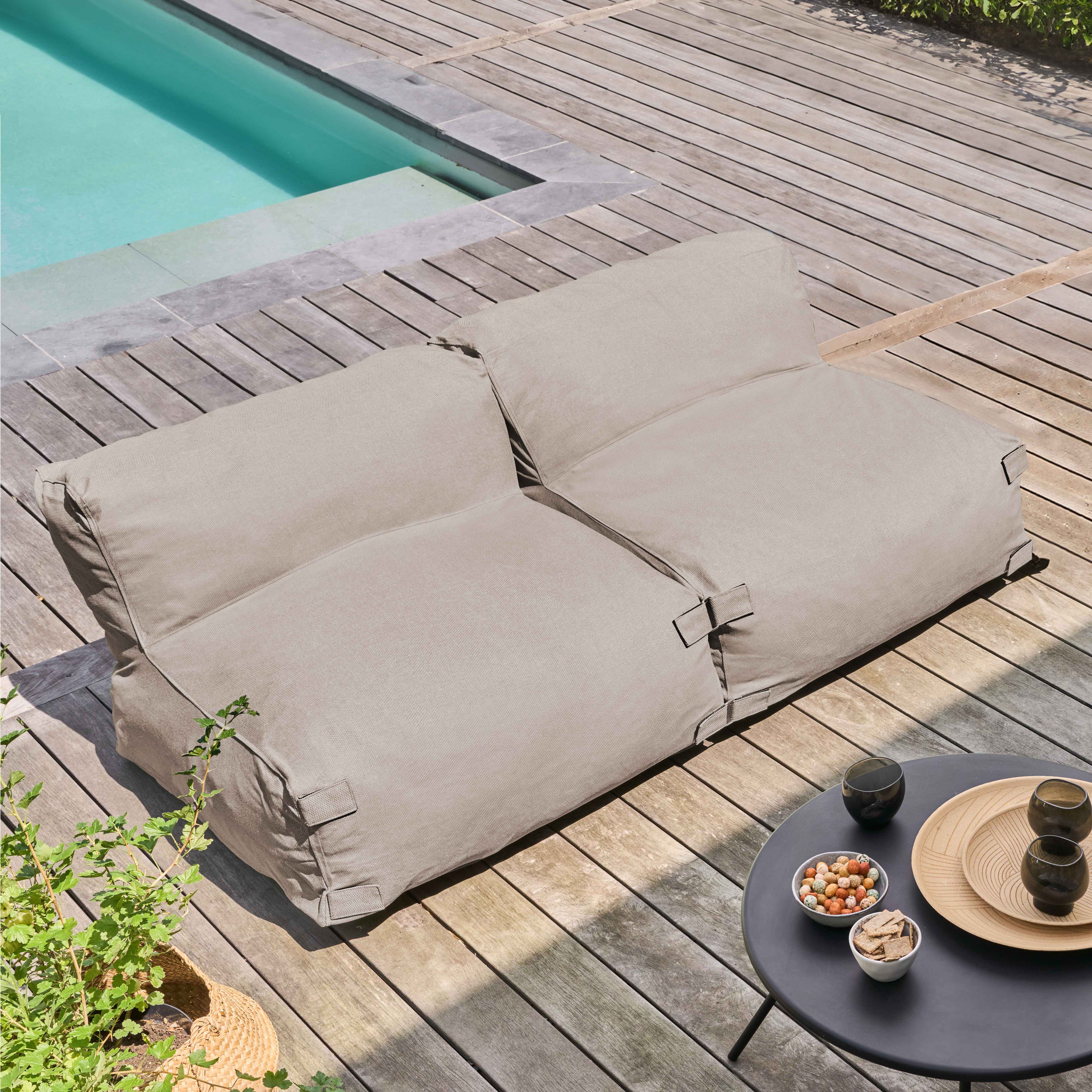 Mueble de jardín modular 2 plazas beige, Mixi - Oviala | Leroy Merlin