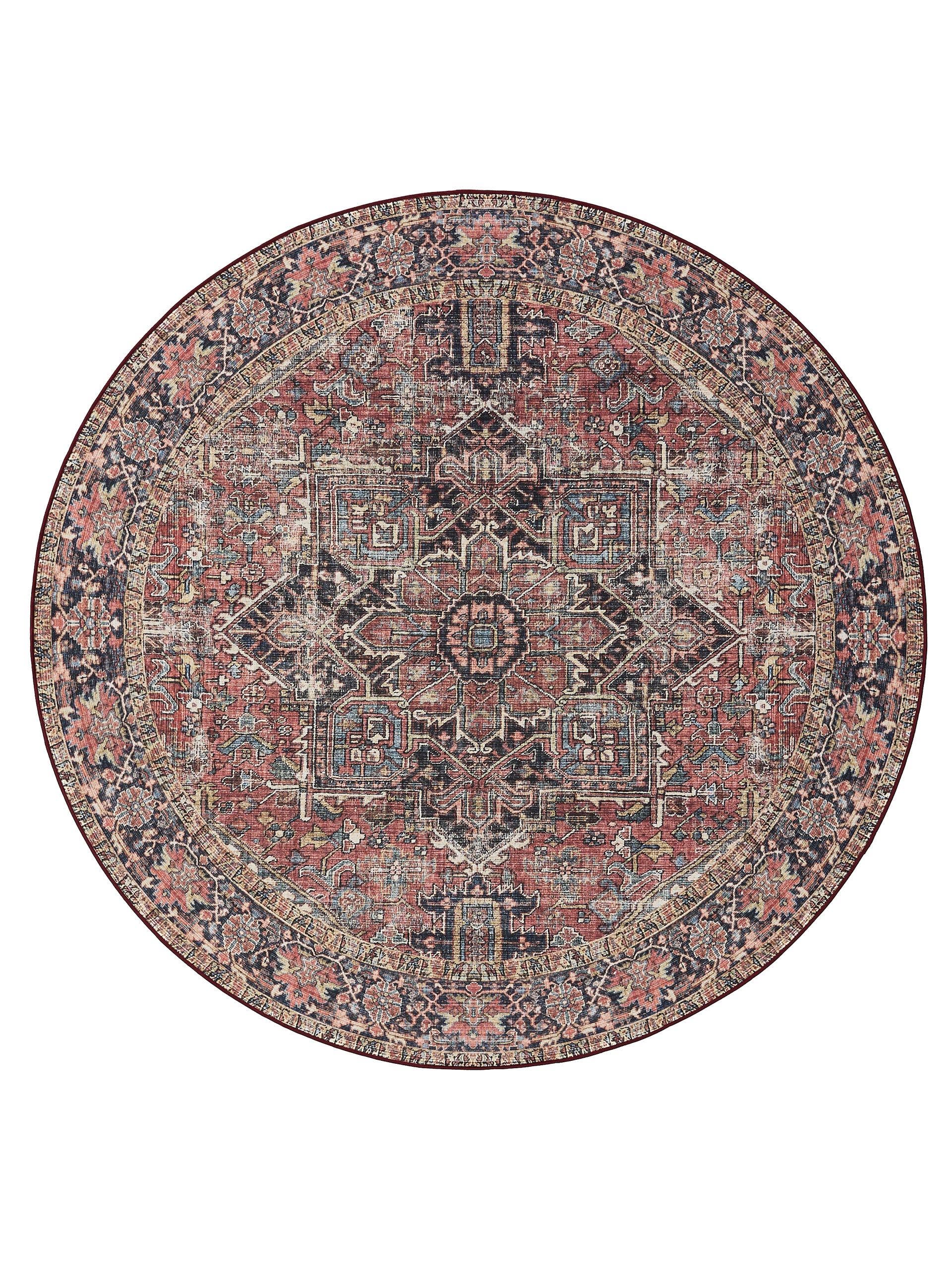 BENUTA - Tapis lavable multicouleur/beige ø 120 cm rond | Leroy Merlin