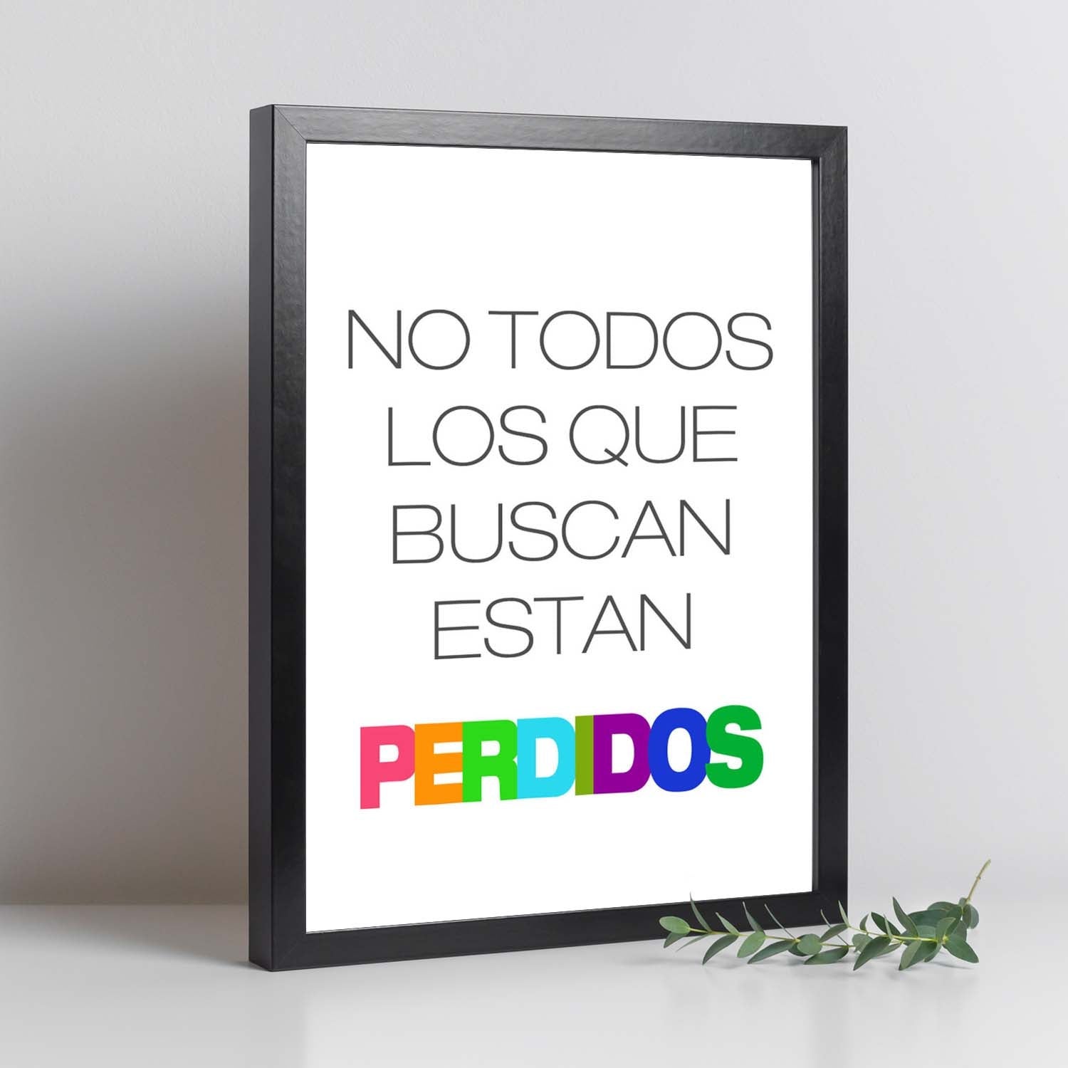 Poster Con Mensaje Feliz. Lamina No Todos Los Que Buscan. Sin Marco ...