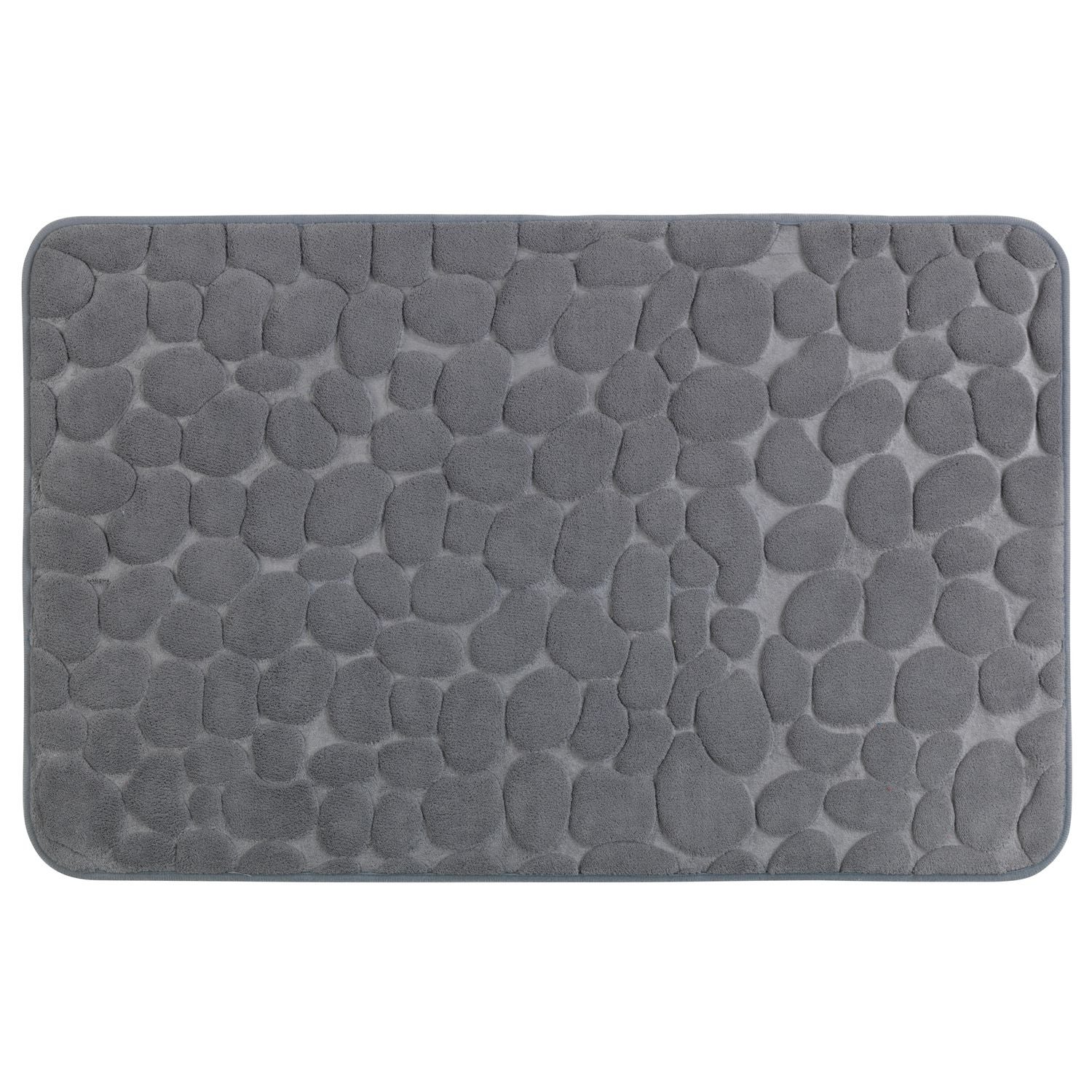 Tapis de salle de bain Pebbles - Mémoire de forme - Gris | Leroy Merlin
