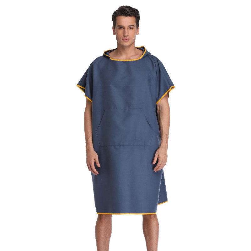 Bata de playa de secado rápido con ribete en contraste NavyBlue | Leroy ...