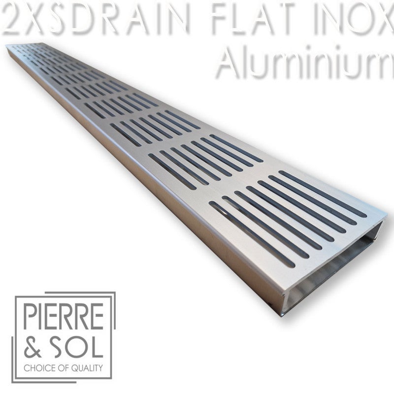 Canalón grande de acero inoxidable Alto 2 cm - 2XSDRAINFLAT EASY ...
