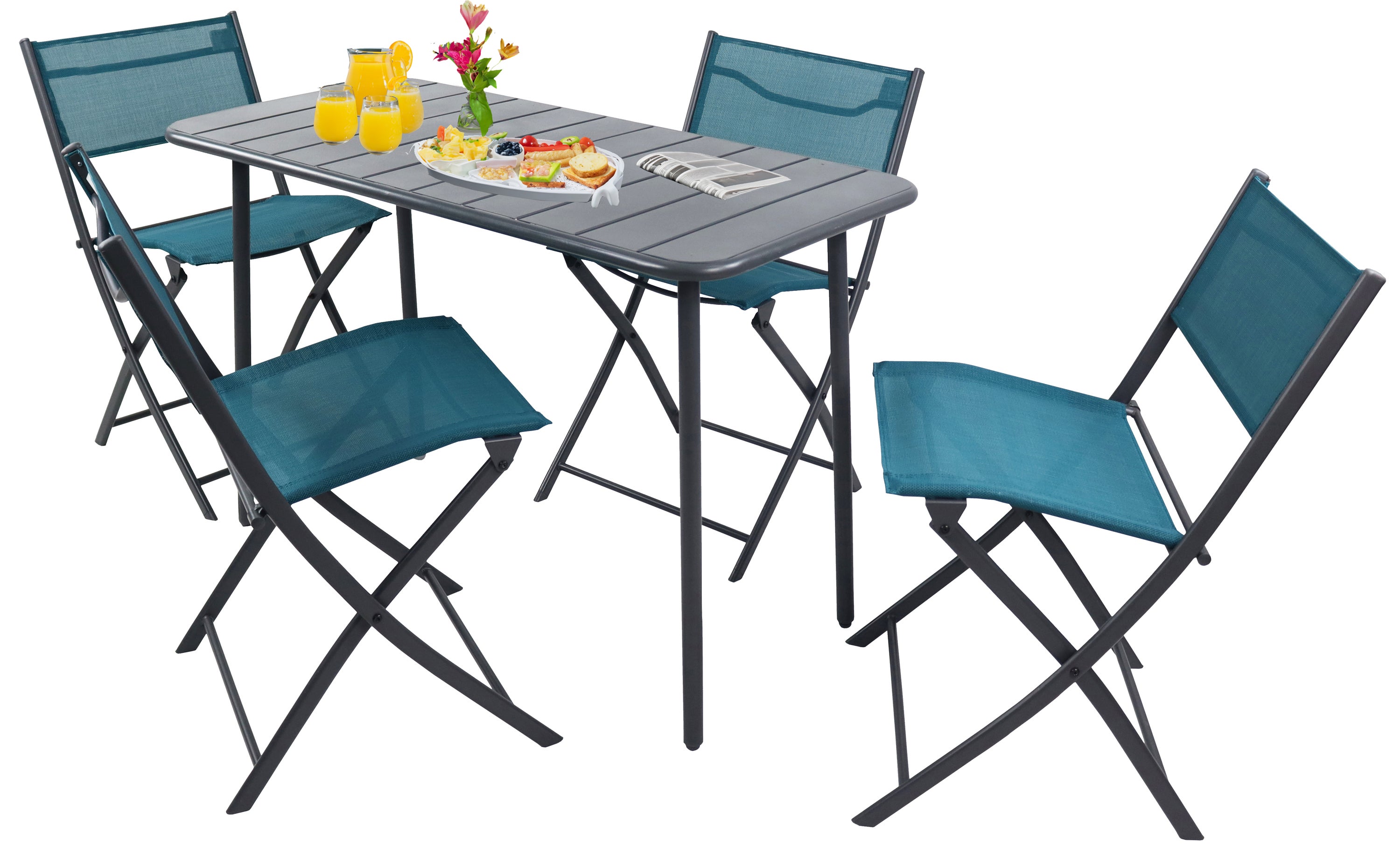 5 pcs. Set de balcon Bistro Set de jardin Sumila | Leroy Merlin