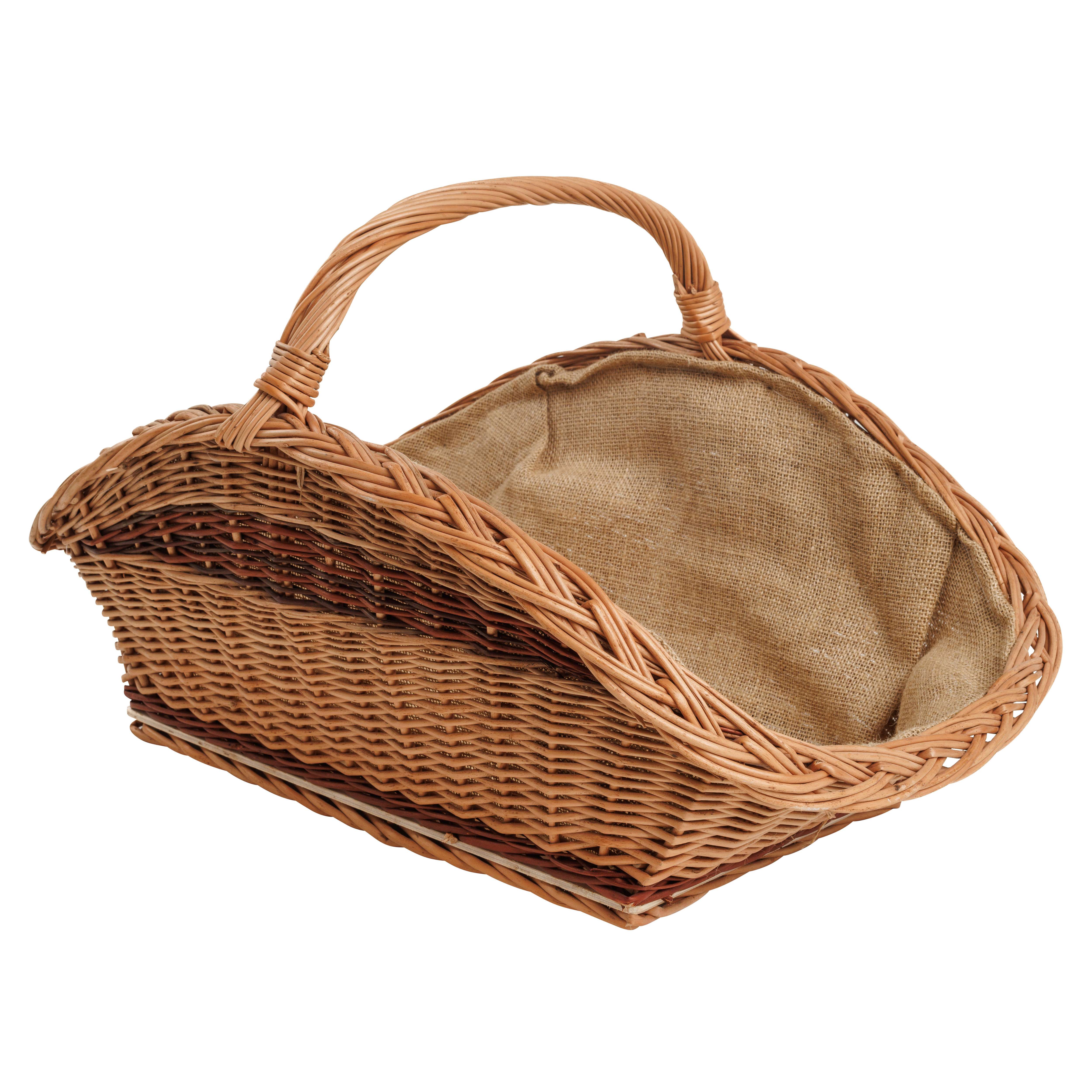 BOGATECO panier en osier avec anse | Panier de cheminée 60x40x28 ...