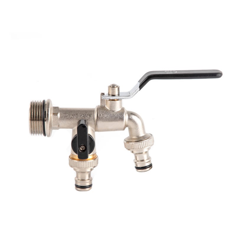 Rubinetto esterno - ingresso da 1 pollice, doppia uscita da 3/4 di ...