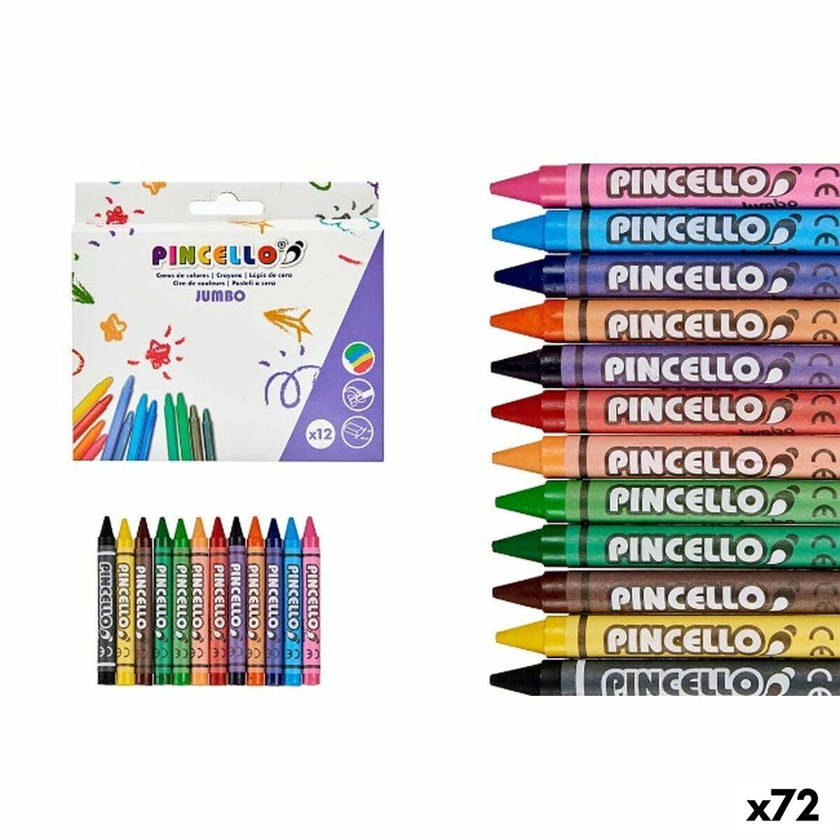 Ceras de colores Jumbo Multicolor Cera (72 Unidades) | Leroy Merlin