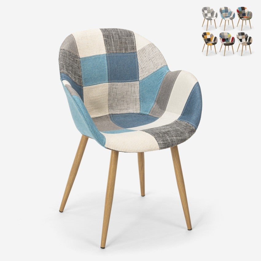 Chaise patchwork de cuisine salon design nordique patchwork Finch ...