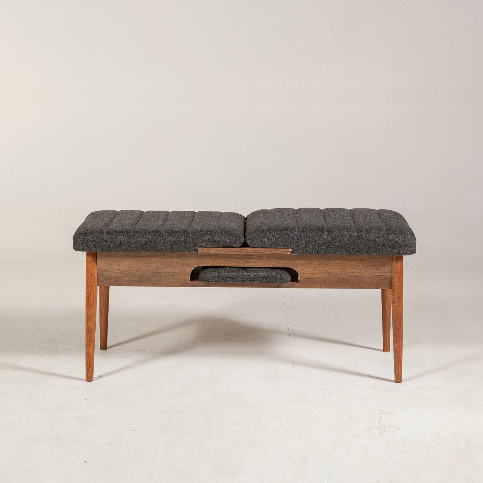 Banc capitonné Scamnum Bois Naturel et Anthracite | Leroy Merlin