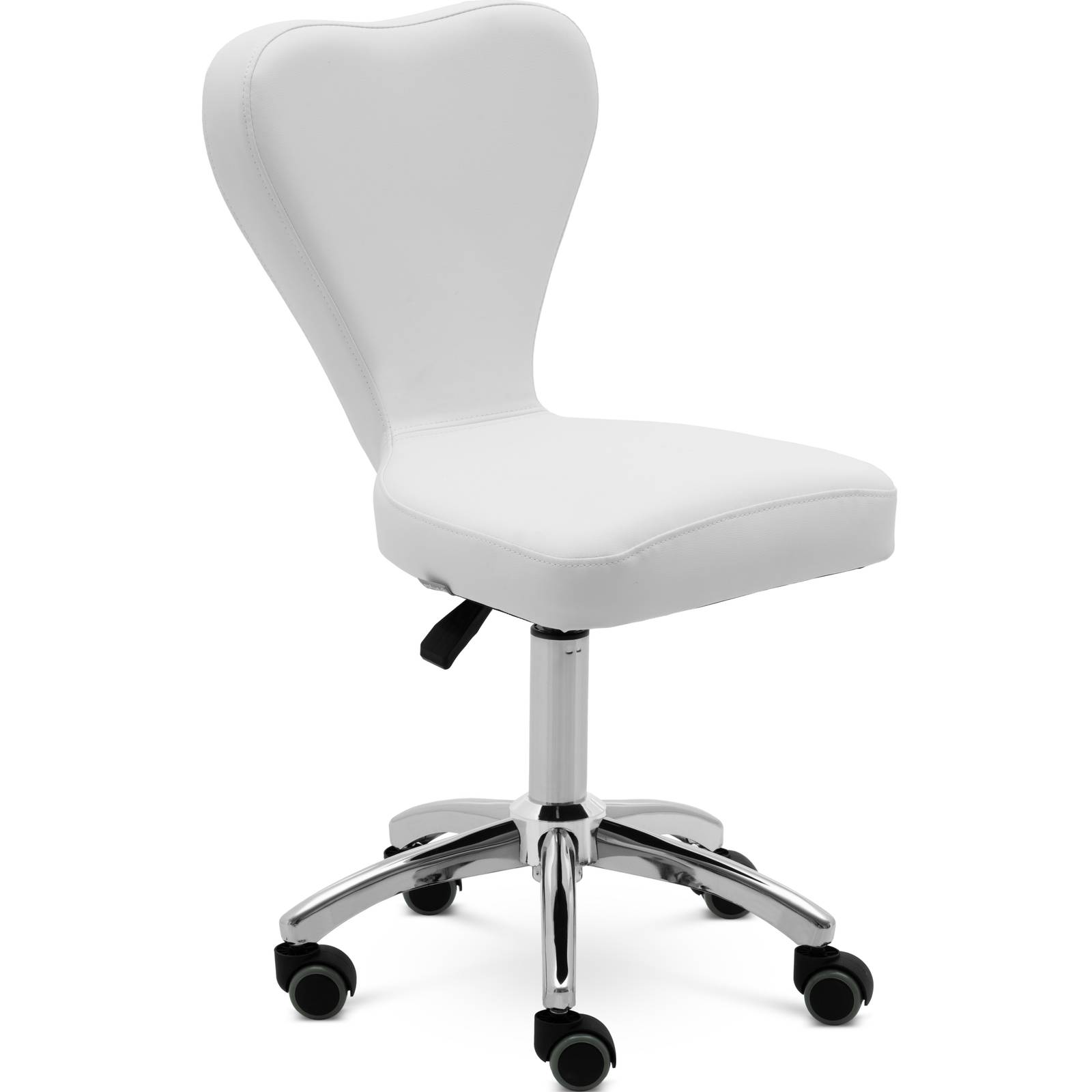 Taburete con ruedas y respaldo - 49 - 63 cm - 150 kg - blanco | Leroy ...