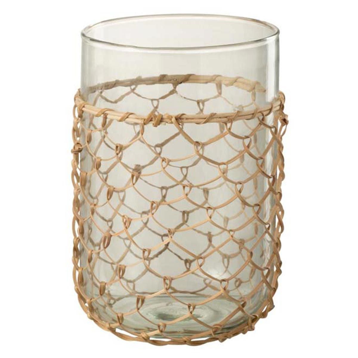 Vase Design "Tricot" 21cm Transparent & Naturel | Leroy Merlin