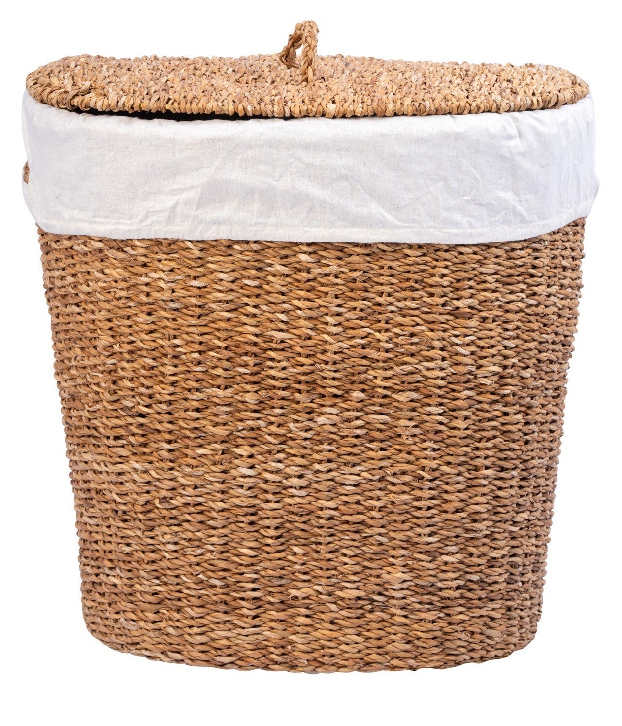 Nordlys - Cesta para la ropa de yute trenzado con tapa Yute Marrón ...