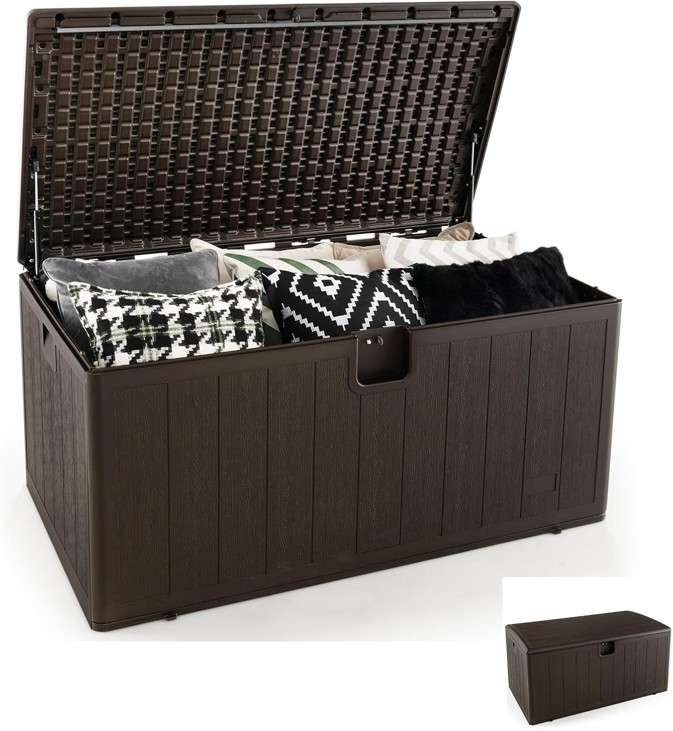 Cajas de almacenamiento de 492 litros, resistente al agua, de resina ...