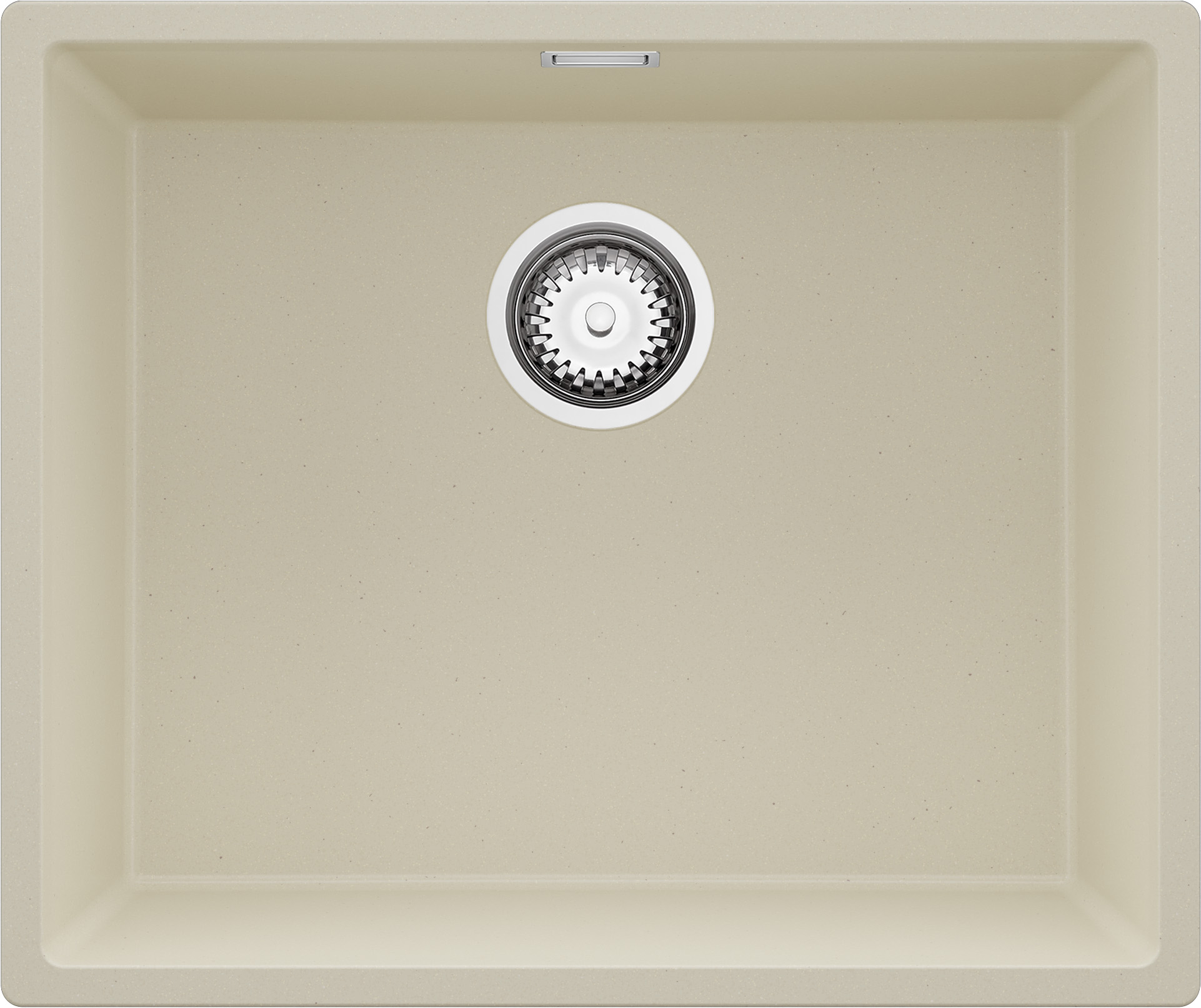 Evier Sous Plan Beige 56x47cm, Evier en Granit 1 bac + Kit de Vidage ...