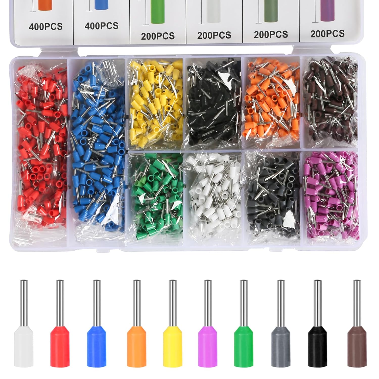 Kit Cosses Électriques à Sertir 2400 pcs – Embouts 22AWG 0.5mm² ...