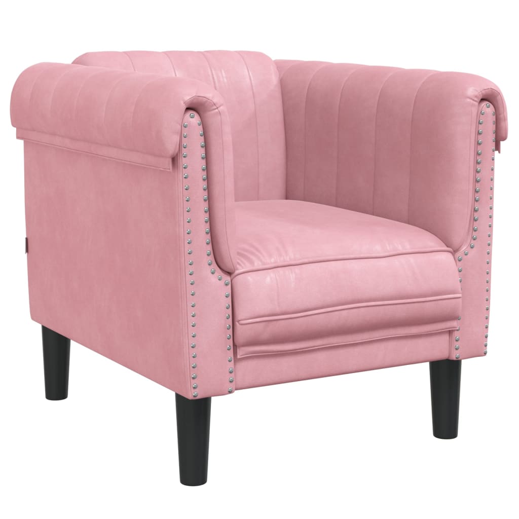 Fauteuil de Salon | Chaise | Fauteuil rose velours CFW286597 | Leroy Merlin